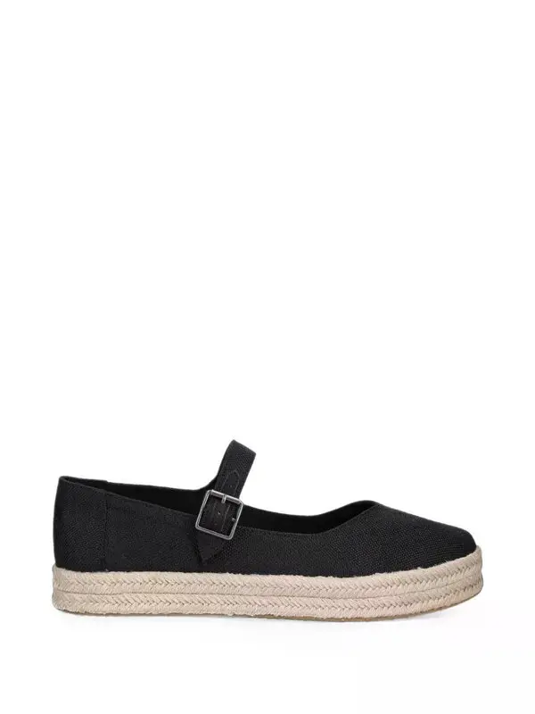 Toms Carolina Buckled Platform Espadrilles - Black