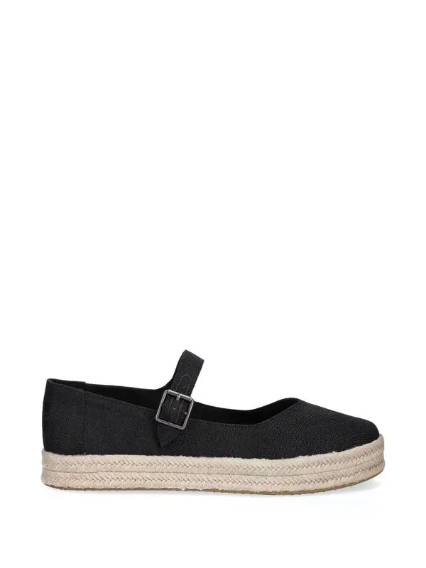 Toms Carolina Buckled Platform Espadrilles - Black