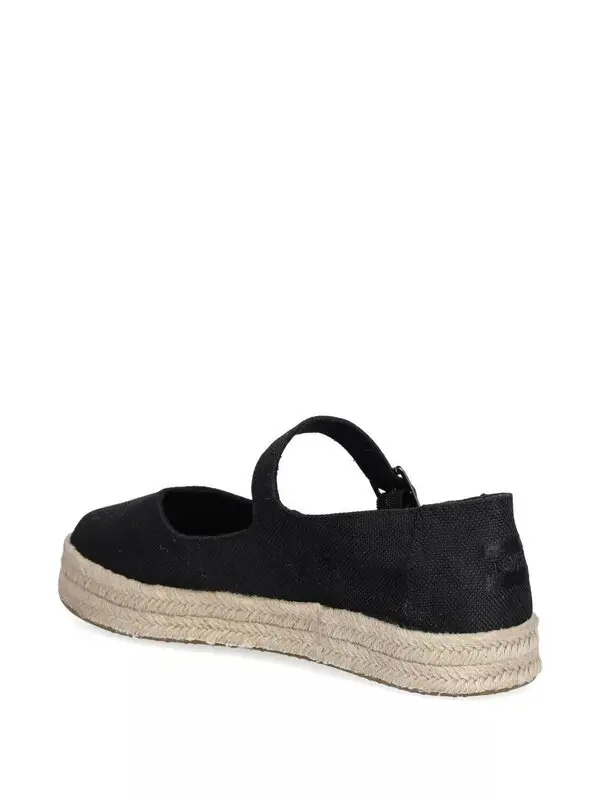 Toms Carolina Buckled Platform Espadrilles - Black