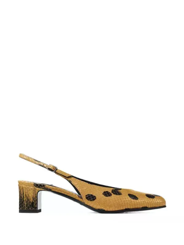 JIMMY CHOO Eyla Sling-back 45 Printed Leather Pumps - Neutrals