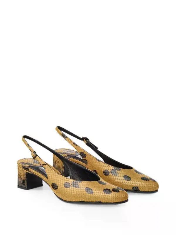 JIMMY CHOO Eyla Sling-back 45 Printed Leather Pumps - Neutrals