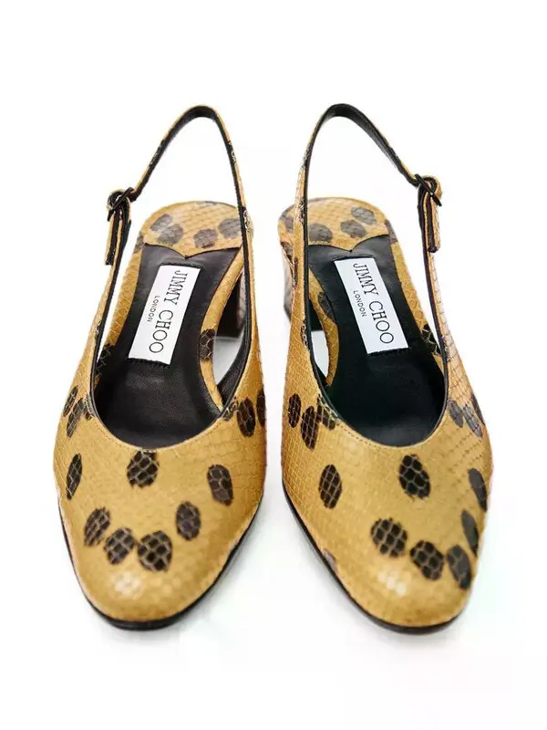 JIMMY CHOO Eyla Sling-back 45 Printed Leather Pumps - Neutrals