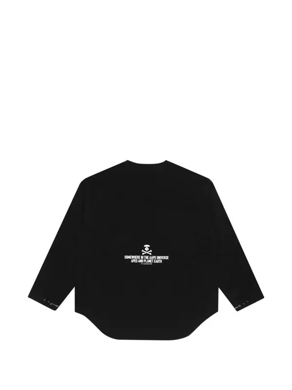 AAPE BY *A BATHING APE Collarless Logo-print Shirt