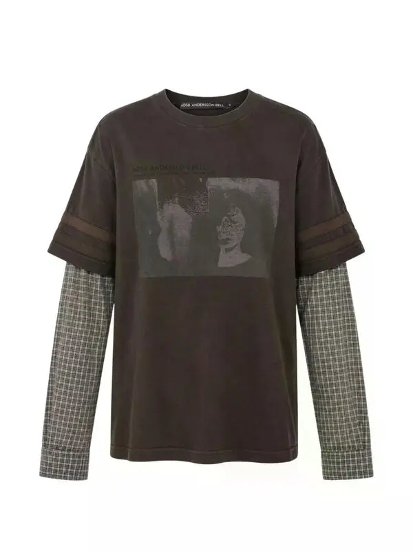 Andersson Bell Layered-sleeve Graphic-print T-shirt