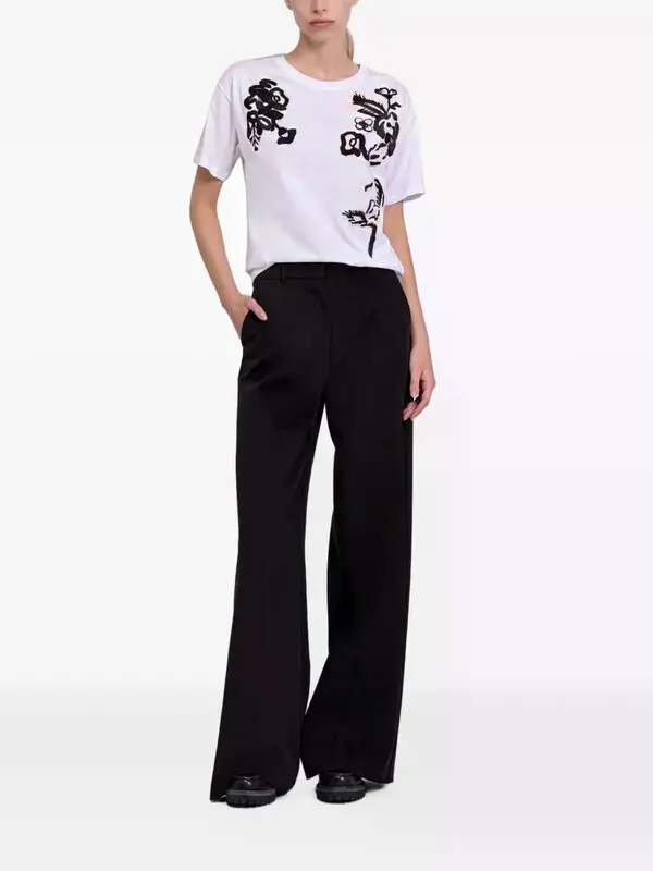 Ermanno Scervino Floral-embroidered Cotton T-shirt