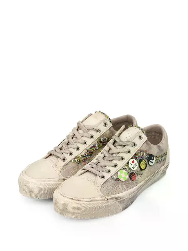 VANS Badge-embellished Tweed-trim Sneakers