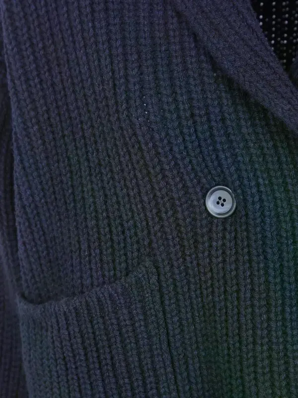 ANNE CLAIRE Double-breasted Ribbed-knit Cardigan