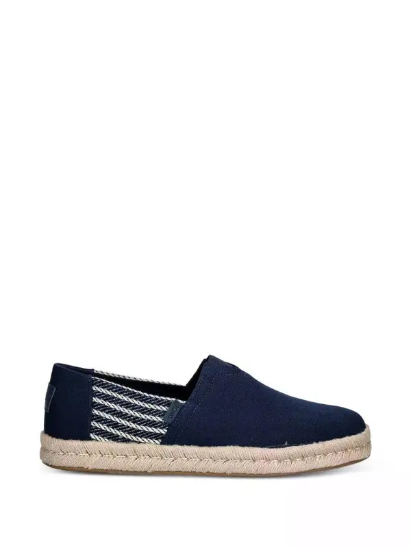 Toms Rope-trimmed Striped Espadrilles - Blue