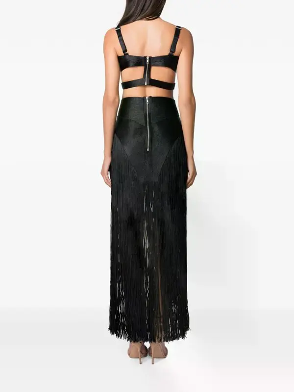 NORINA ST Fringe-trimmed Cutout Skirt Set