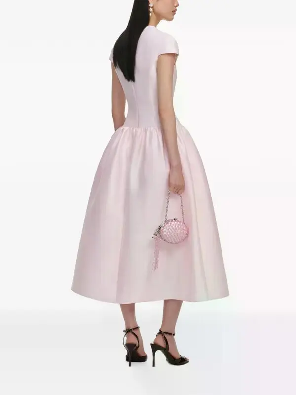 SELF-PORTRAIT Taffeta Buttoned Midi Dress