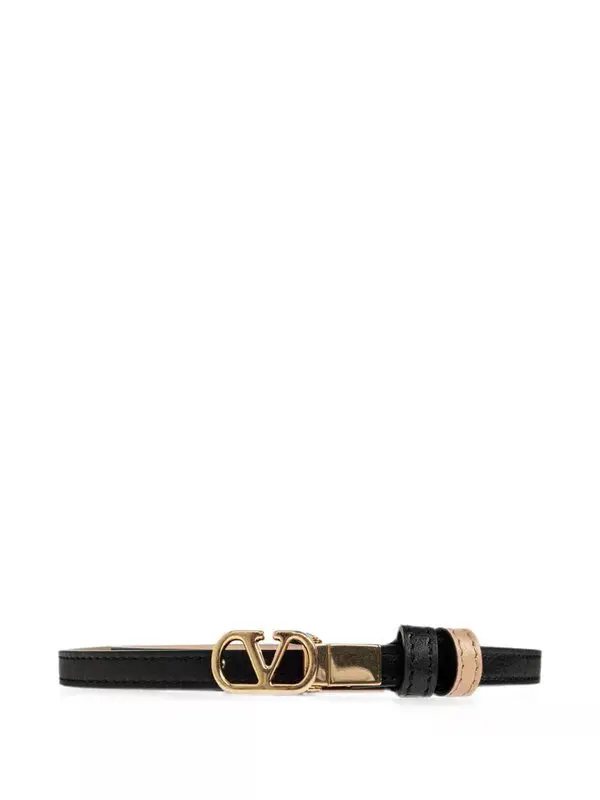 Valentino Garavani Vlogo Signature Leather Belt - Black