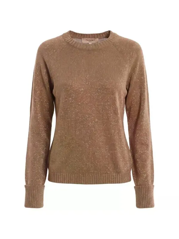 TWINSET Flecked-knit Raglan-sleeve Sweater
