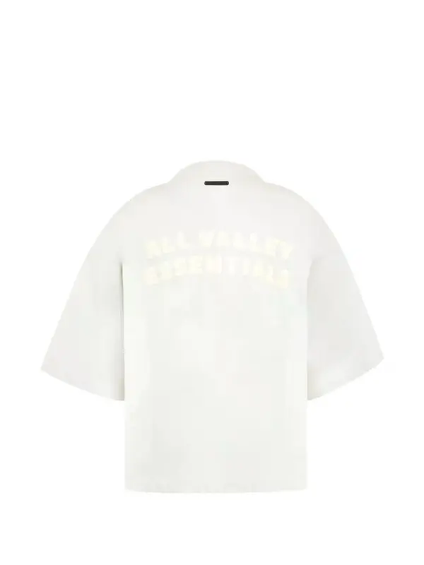 Fear Of God Logo-print Drop-shoulder T-shirt - Neutrals