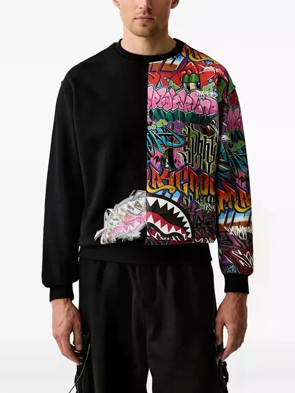SPRAYGROUND Shark Graffiti-print Sweater