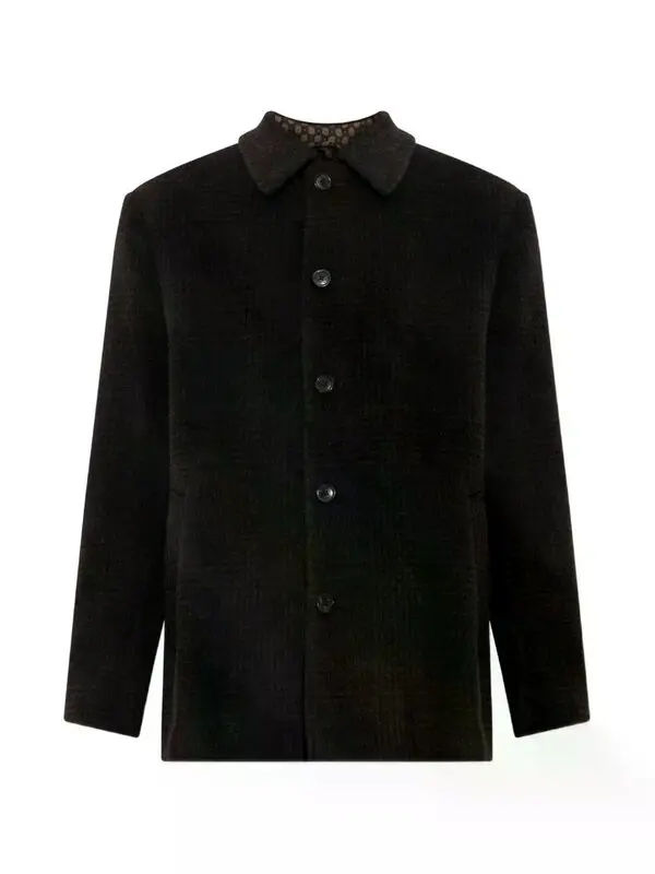 Etro Check Motif Wool And Alpaca Pea Coat