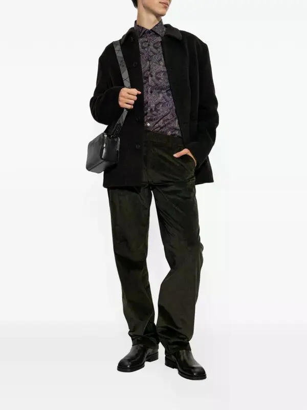 Etro Check Motif Wool And Alpaca Pea Coat