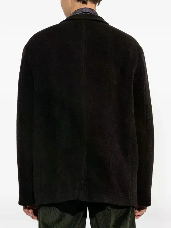 Etro Check Motif Wool And Alpaca Pea Coat
