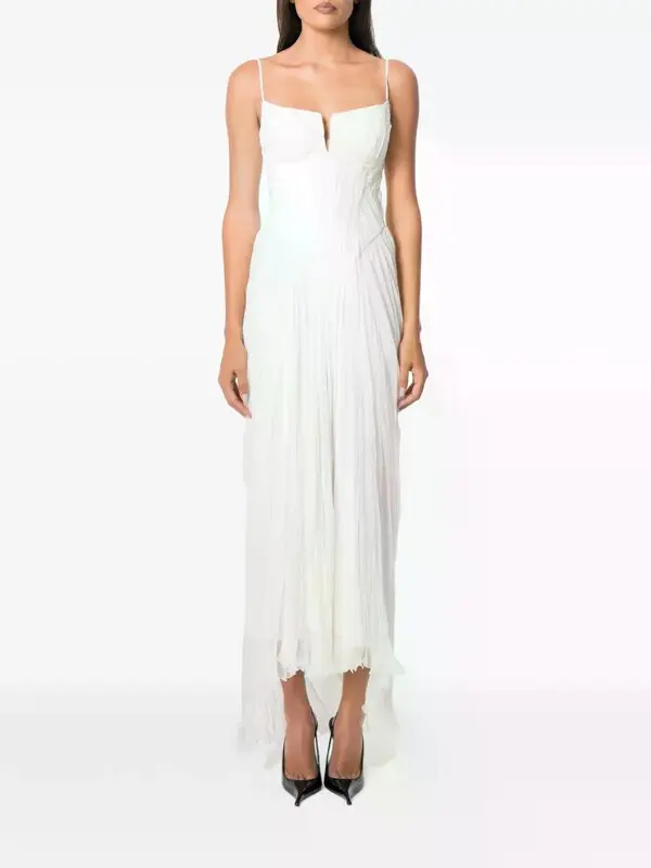 NORINA ST Corset-style Pleated Maxi Dress