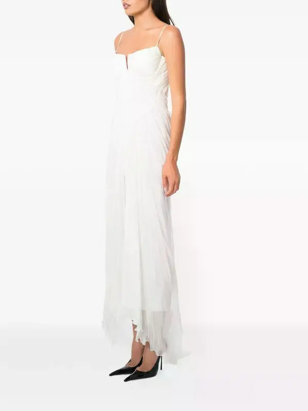 NORINA ST Corset-style Pleated Maxi Dress