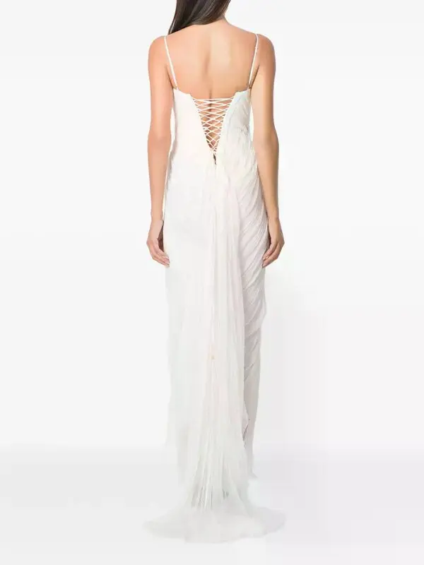 NORINA ST Corset-style Pleated Maxi Dress