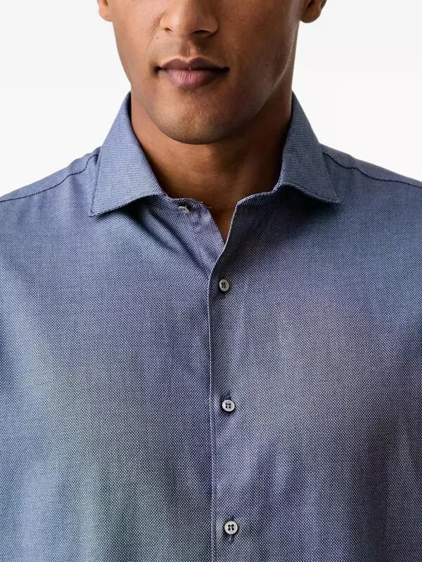 Paul & Shark Micro-patterned Long-sleeved Shirt
