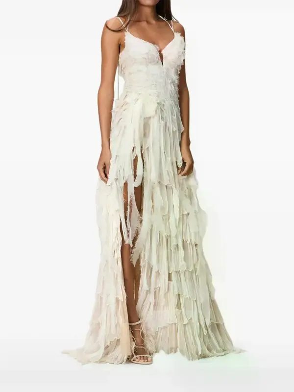 NORINA ST Margot Frayed Tiered Maxi Dress