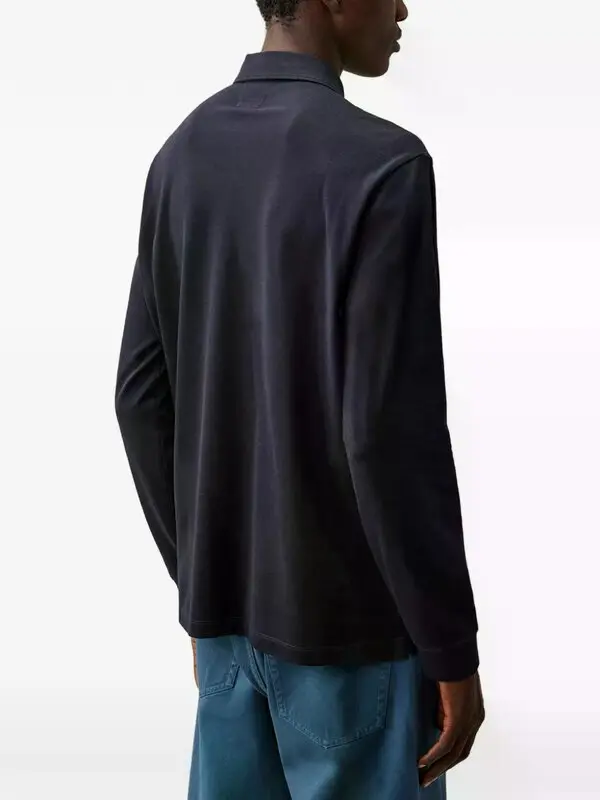 C.P. COMPANY Stretch Piquet Long Sleeve One-button Polo