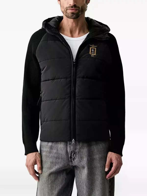 AERONAUTICA MILITARE Quilted Knit-sleeve Jacket
