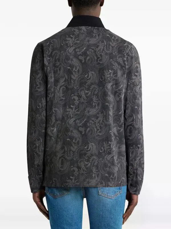 Etro Paisley-print Long-sleeve Polo Shirt