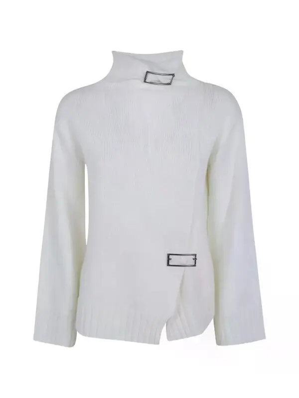 PIERANTONIOGASPARI Buckle-detail Asymmetric Sweater - White
