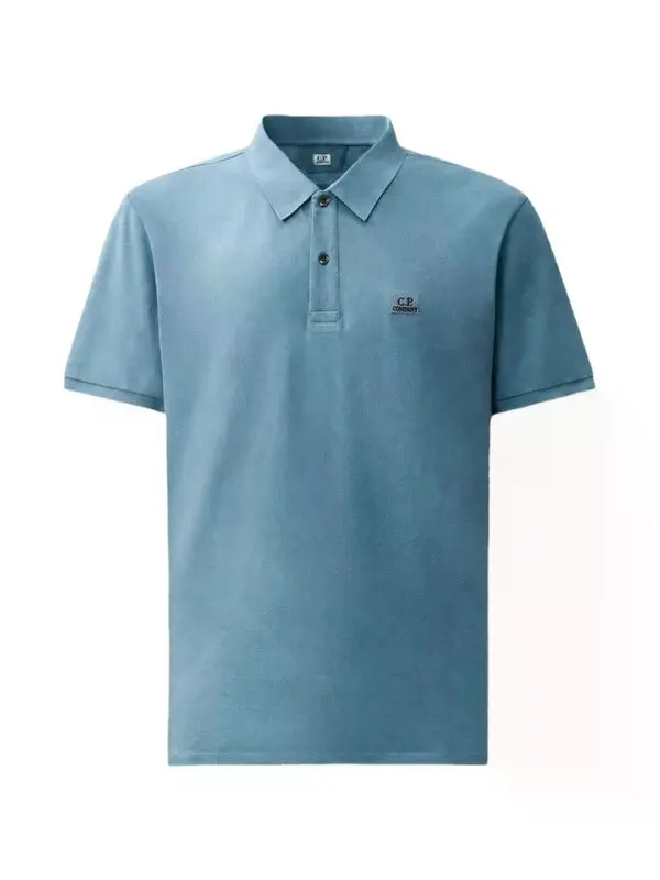C.P. COMPANY Stretch Piquet Short-sleeve Polo - Blue