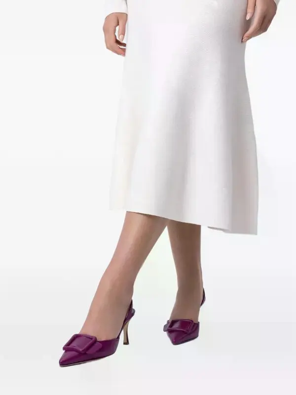 Manolo Blahnik Maysli Buckle-detail Slingback Pumps - Purple