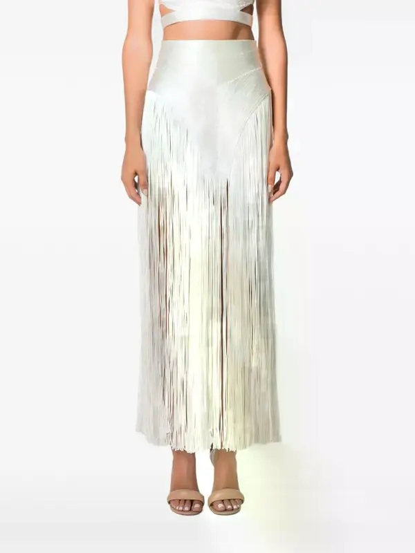 NORINA ST Nuria Fringe-detail Skirt And Top Set - White