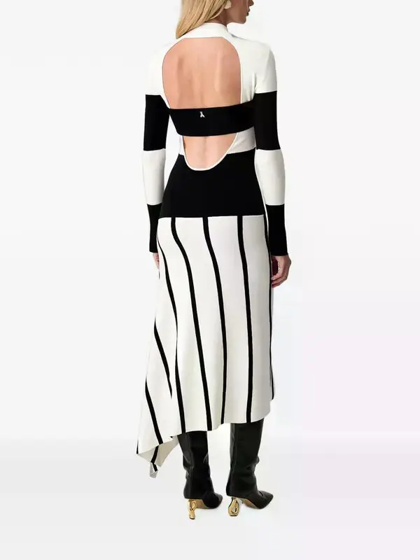 Patrizia Pepe Striped Open-back Midi Dress