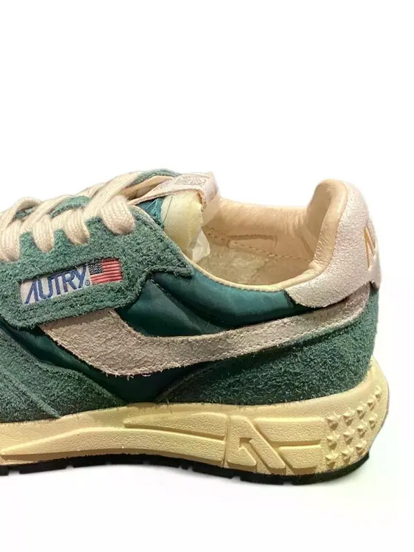 AUTRY Reelwind Cracked-effect Panelled Sneakers - Green