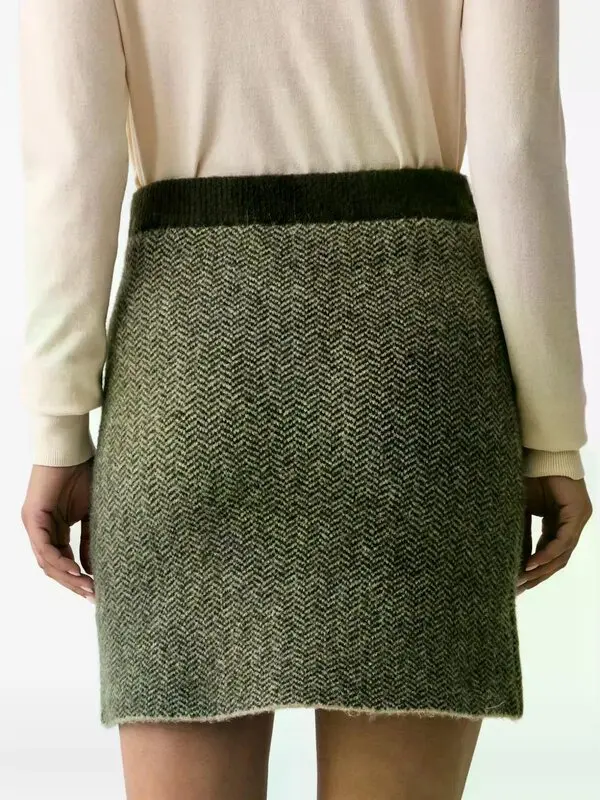 SILVIAN HEACH Herringbone-knit Mini Skirt