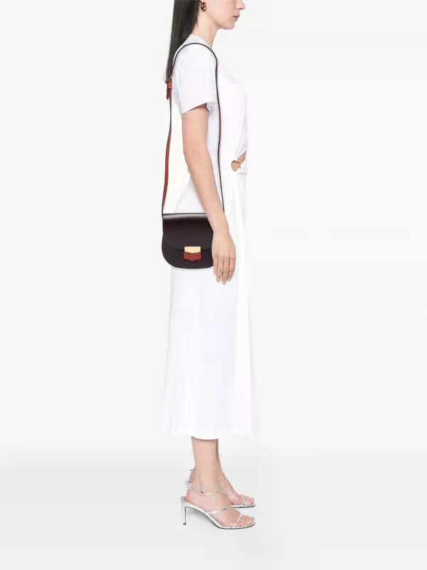 Celine Small Bicolor Glazed Calfskin Trotteur Cross Body Bag
