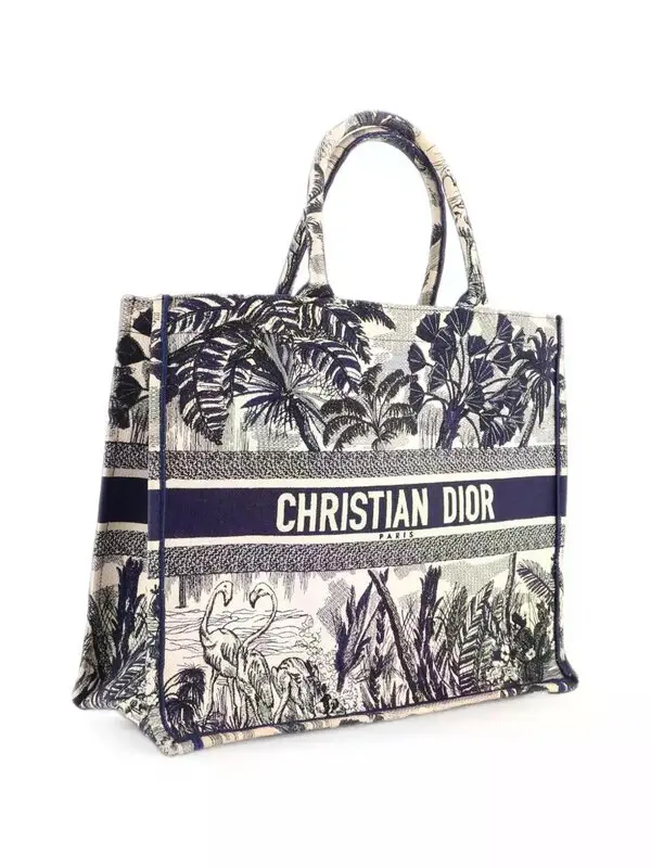 Dior Embroidered Canvas Large Tote Bag