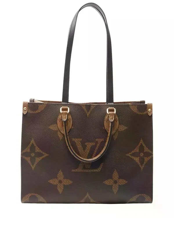 LOUIS VUITTON Monogram Reverse Giant Onthego Mm Satchel - Brown