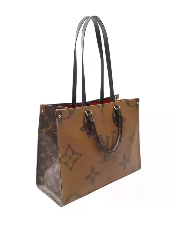 LOUIS VUITTON Monogram Reverse Giant Onthego Mm Satchel - Brown