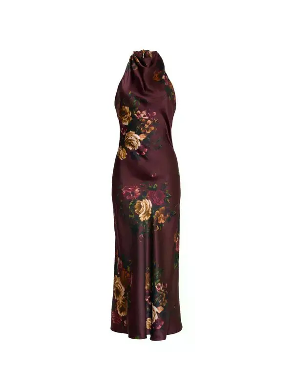 Cara Cara Fara Floral-print Silk Maxi Dress