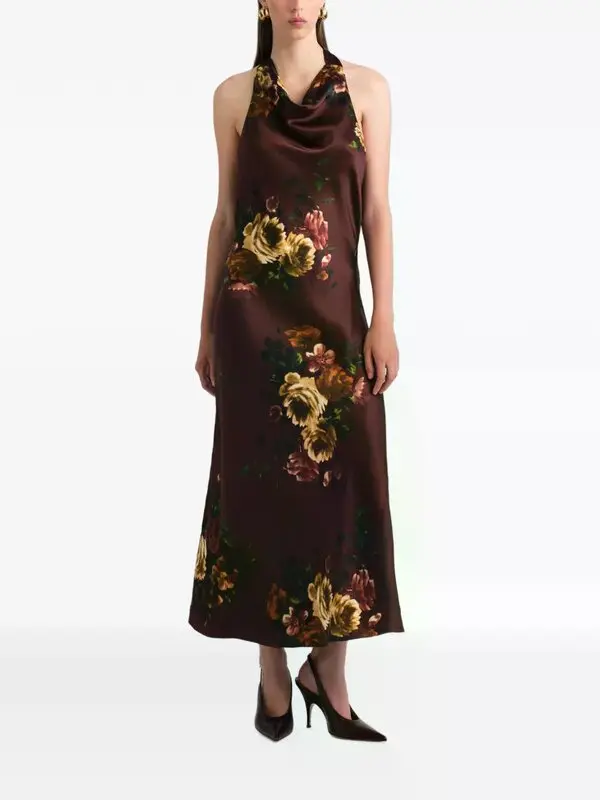 Cara Cara Fara Floral-print Silk Maxi Dress