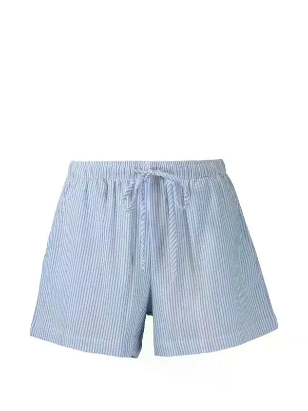 THE LADY AND THE SAILOR Striped Flutter Mini Shorts
