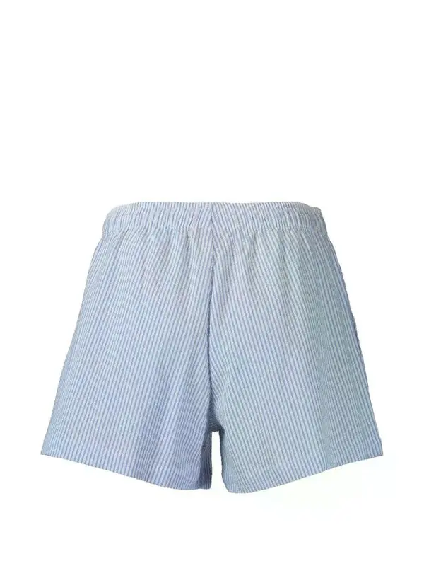 THE LADY AND THE SAILOR Striped Flutter Mini Shorts