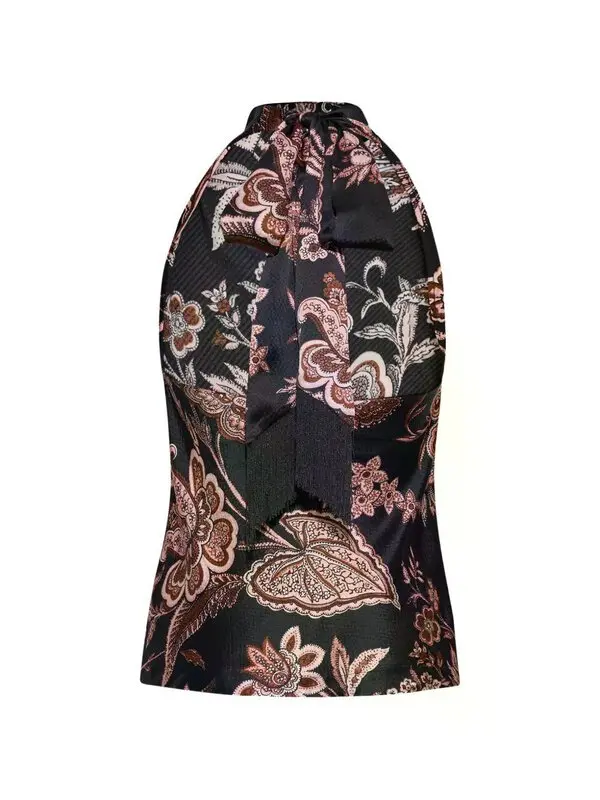 Cara Cara Fara Floral-print Fringed Top