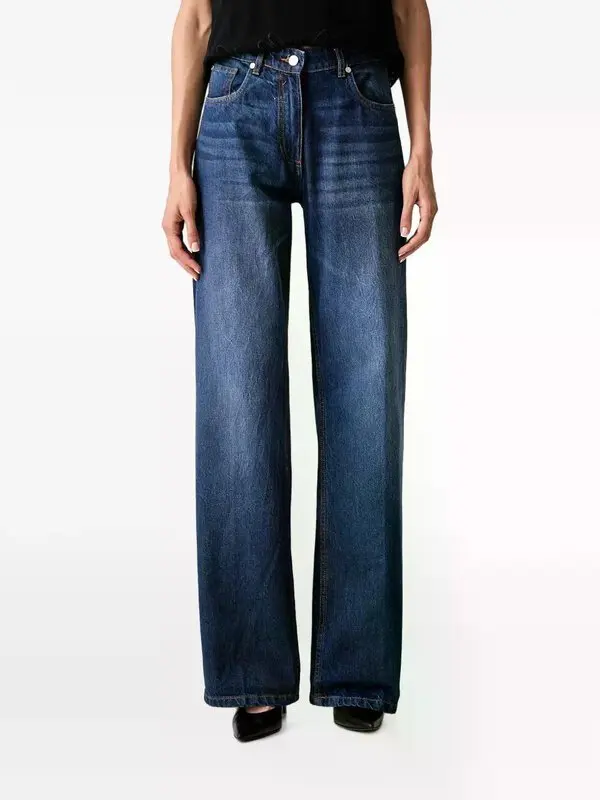 SILVIAN HEACH Padis Faded Wide-leg Jeans