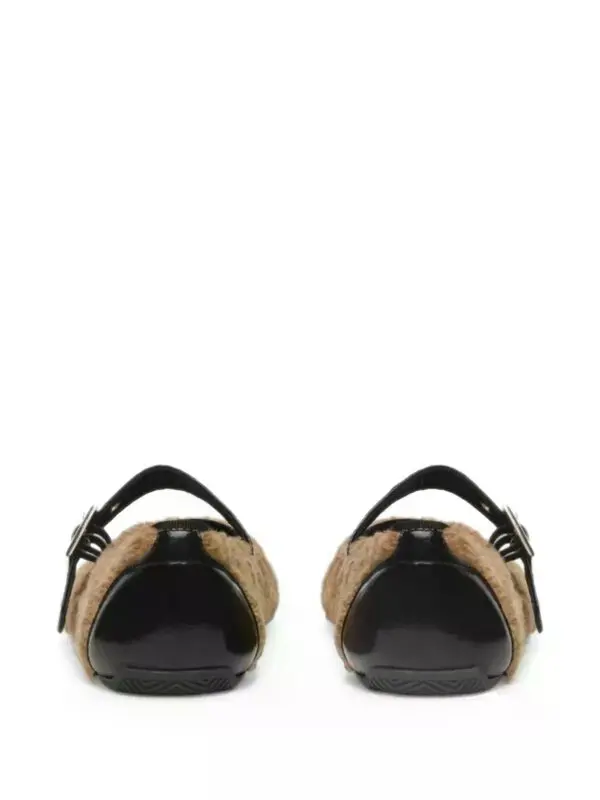 CANDICE COOPER Dafne Brid Teddy Buckle-fastening Ballet Flats - Brown