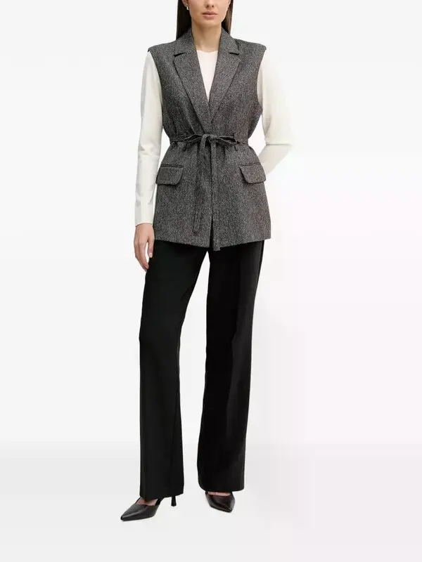 Sisley Herringbone Belted Vest
