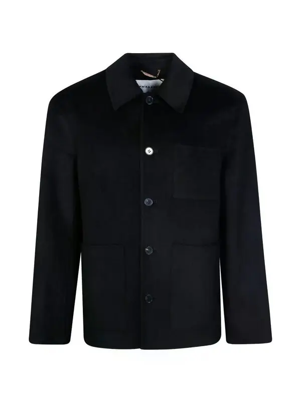 AMARANTO Button-up Patch-pocket Jacket - Black