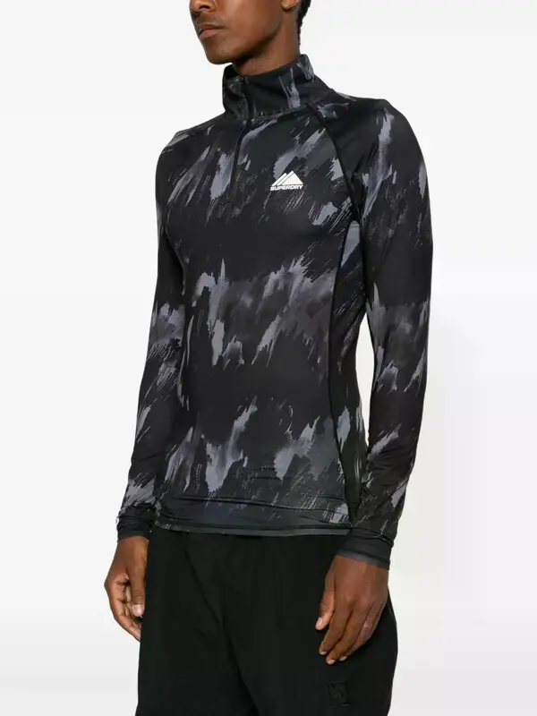 Superdry Brush-camo Zip-fastening T-shirt